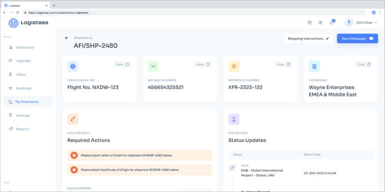 Streamline Operations with our Logistics Customer Portal